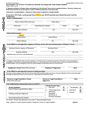 Fillable Online cuhsd Work Permit Application Form - cuhsd Fax Email ...