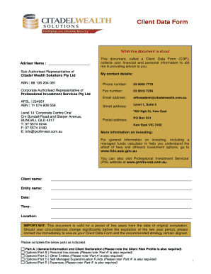 Fillable Online CWS Client Data Form.docx Fax Email Print - pdfFiller