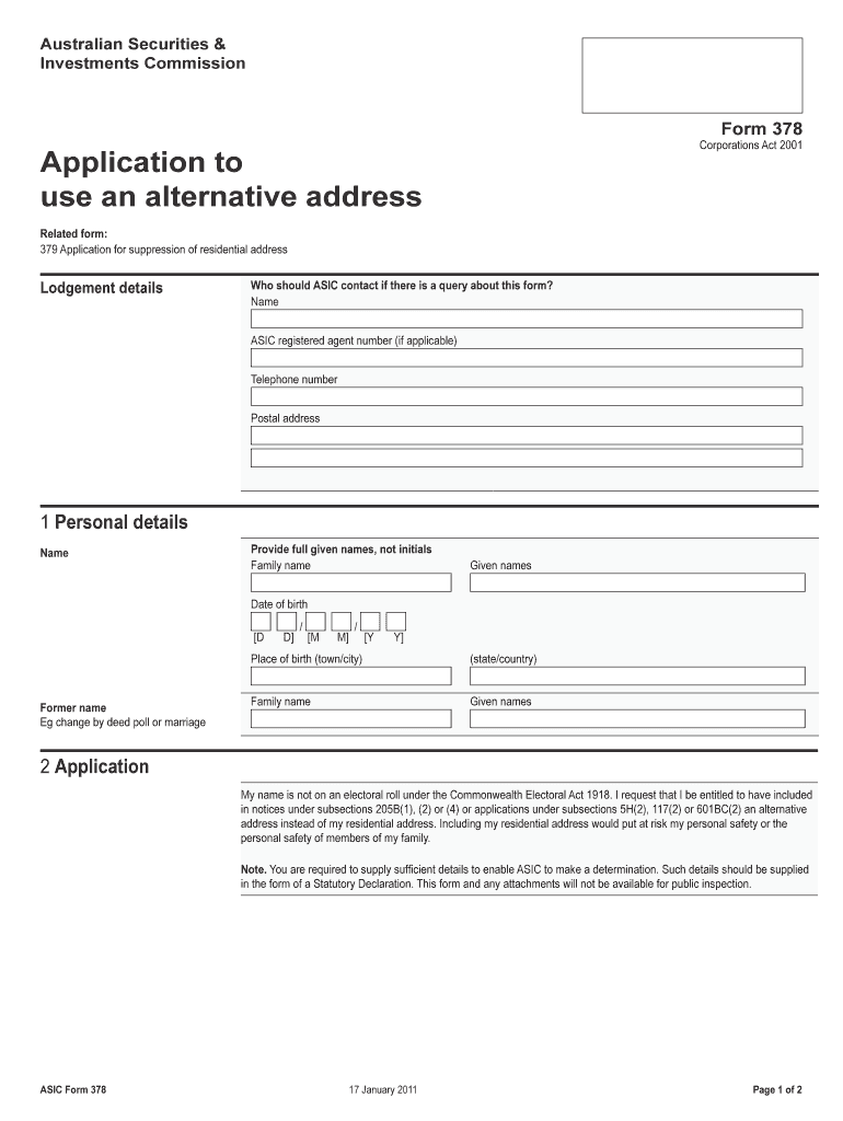Fillable Online Form 378 Fax Email Print - pdfFiller