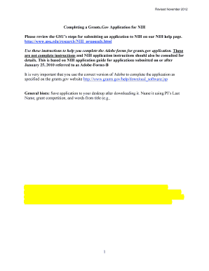 Fillable Online ursa research gsu 1 Completing a Grants.Gov Application ...
