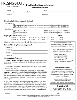 Fillable Online fresnostate On-Campus Housing Form - California State ...