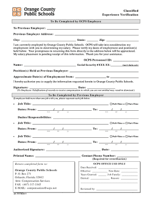 Fillable Online ocps To Be Completed by OCPS Employee Fax Email Print ...