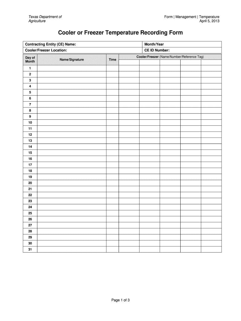 Fillable Online Form Management Temperature Fax Email Print - pdfFiller
