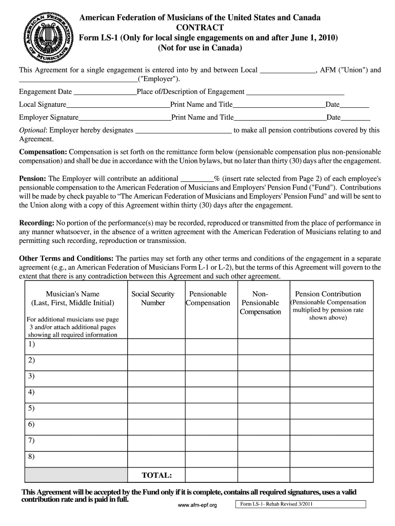 Fillable Online Form LS1 (Only for local single engagements on and ...