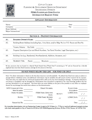 Fillable Online FEMA FLOODPLAIN ZONE STATUS Fax Email Print - pdfFiller