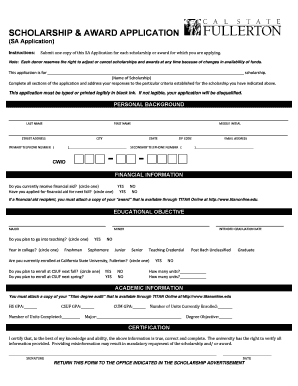 Fillable Online fullerton 09SCHOLARSHIP Appl.doc Fax Email Print - pdfFiller