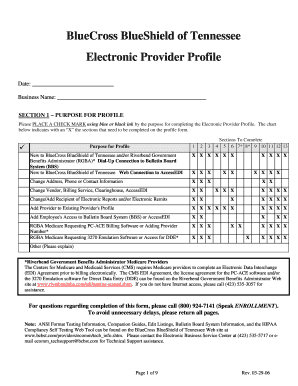 Fillable Online Tennessee BCBS EDI Form - FlexMedical Fax Email Print ...