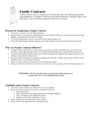 Fillable Online workingtogethercoalition Family Contracts ...