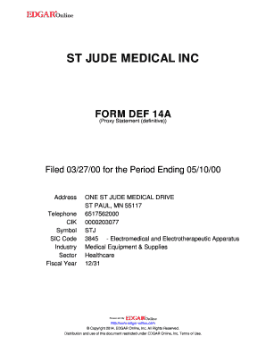 Fillable Online ST JUDE MEDICAL INC. FORM DEF 14A (Proxy Statement ...
