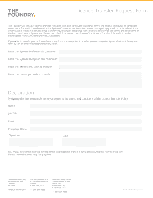 Fillable Online Licence Transfer Request Form Fax Email Print - pdfFiller