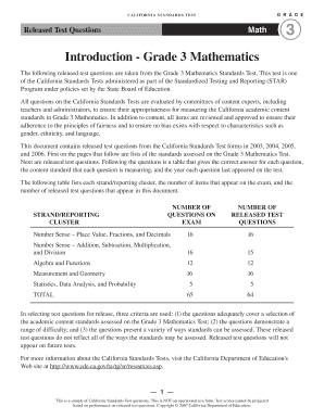 Fillable Online Introduction - Grade 3 Mathematics Fax Email Print ...