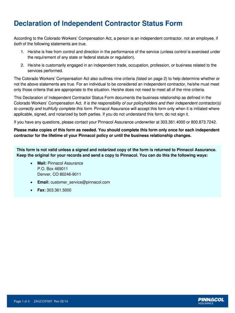 Fillable Online Declaration of Independent Contractor03-17-14FINALdocx ...