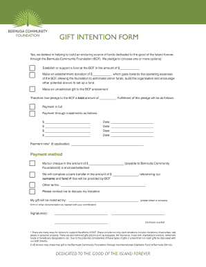 Fillable Online bermudacommunityfoundation BCF GIFT INTENTION FILLABLE ...