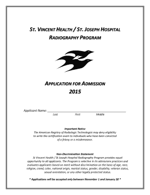 Fillable Online stvincent St.vincent health /st.joseph hospital ...