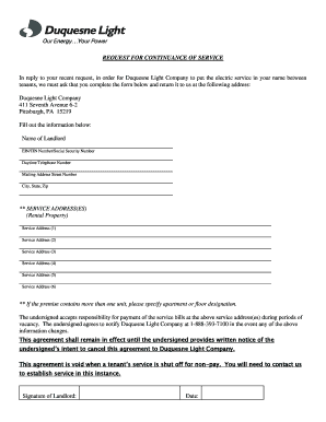 Fillable Online This form - Duquesne Light Fax Email Print - pdfFiller
