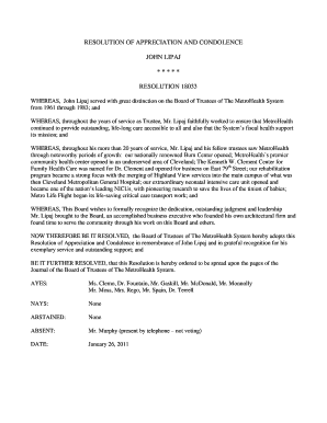 Fillable Online metrohealth RESOLUTION OF CONDOLENCE - metrohealth Fax ...