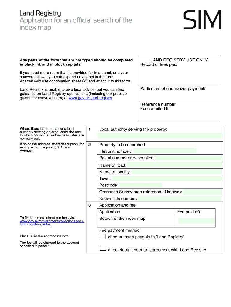 Fillable Online Form SIM - Gov.UK Fax Email Print - pdfFiller