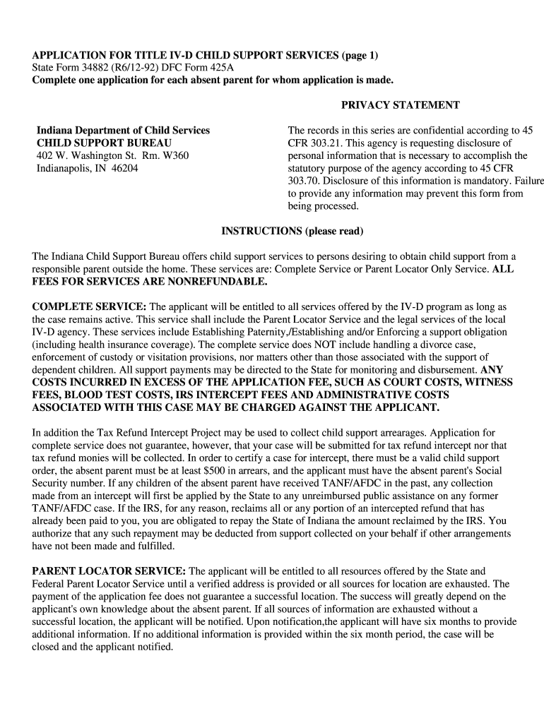 Fillable Online APPLICATION FOR TITLE IV-D CHILD SUPPORT SERVICES (page ...