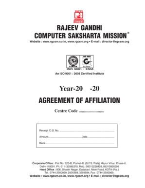 Fillable Online Affiliation Agreement form-2014.pm6. Valuation of ...