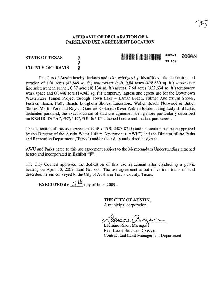 Fillable Online ftp ci austin tx AFFIDAVIT OF DECLARATION OF A - ftp ci ...