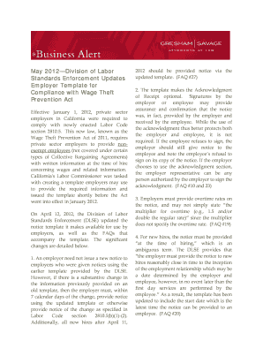 Fillable Online Client Alert about DLSE Template Noticedoc Fax Email ...