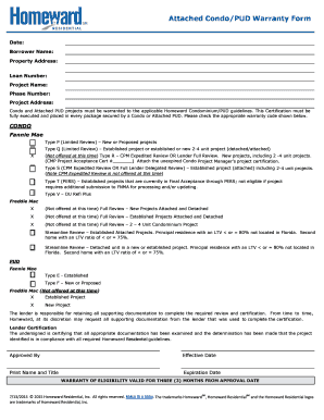 Fillable Online Attached Condo - PUD Warranty Form.docx. Attached ...