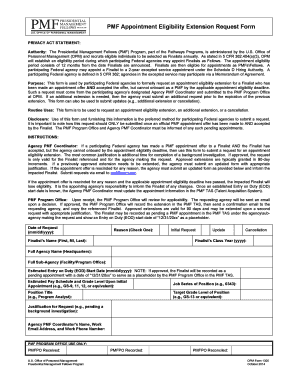 Fillable Online pmf OPMForm1305PMFAppointmentEligibilityExtensionRequestForm09-26-14 Humanities ...