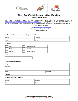 Fillable Online ica The ICA World Co-operative Monitor Questionnaire ...