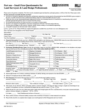Fillable Online RLI Surveyors Small Firm Application, Part 1 - Moore ...