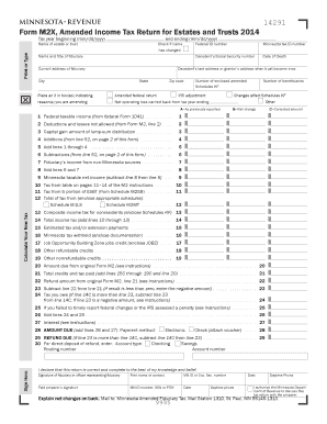 Fillable Online revenue state mn 14291 Form M2X, Amended Income Tax ...