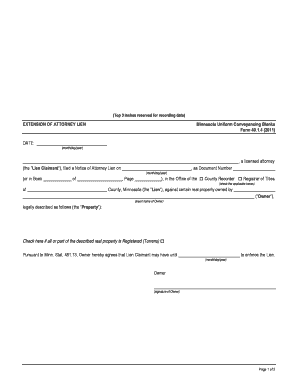 Fillable Online EXTENSION OF ATTORNEY LIEN Fax Email Print - pdfFiller