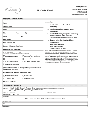 Fillable Online Quest Products, Inc Fax Email Print - pdfFiller