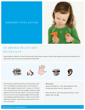Fillable Online SENSORY EVALUATION Fax Email Print - pdfFiller