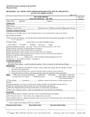 Fillable Online REMINDER ALL MEDICATION ORDERS REQUIRE DOSE, ROUTE, FREQUENCY Fax Email Print ...