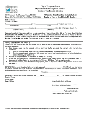 Fillable Online Affidavit Boat Uses that Include Sale or Fax Email ...