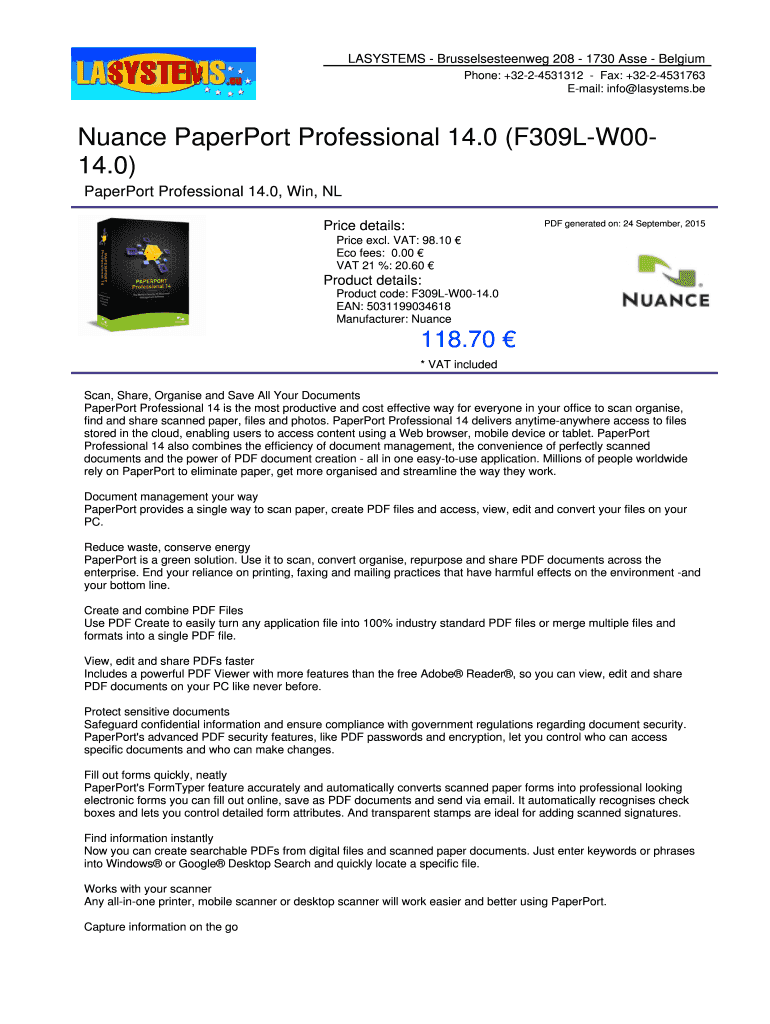 Fillable Online paperport professional 140 form Fax Email Print - pdfFiller