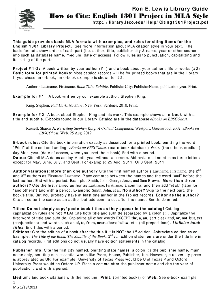 Fillable Online Lewis Library Guide Fax Email Print - pdfFiller