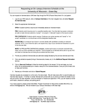 Fillable Online Requesting an On-campus Interview Schedule at the Fax ...