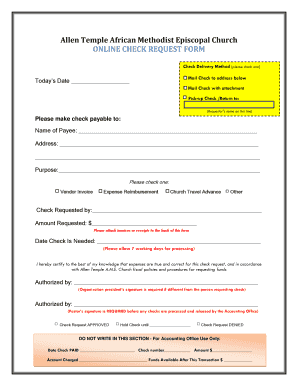 Fillable Online ONLINE CHECK REQUEST FORM Fax Email Print - pdfFiller