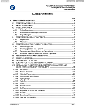 Fillable Online Master Table of Contents - Pengrowth Energy Trust Fax ...