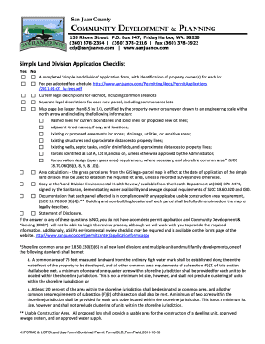 Fillable Online Simple Land Division Application Checklist Fax Email ...