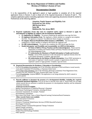 Fillable Online Documentation Checklist for Intake Packet Documentation ...