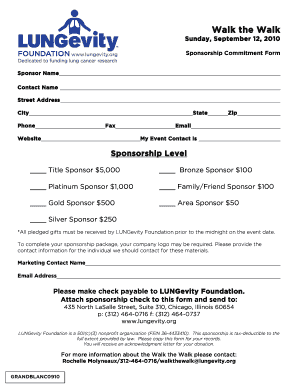 Fillable Online events lungevity Walk the Walk - events lungevity Fax ...
