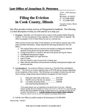 Fillable Online Filing the Eviction in Cook County, Illinois ...