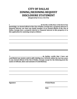 Fillable Online Zoning Disclosure Statement - City of Dallas Georgia ...