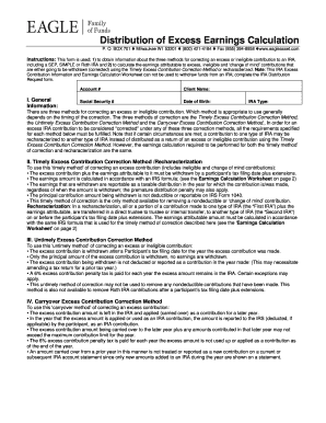 Fillable Online Distribution of Excess Earnings Calculation Fax Email ...