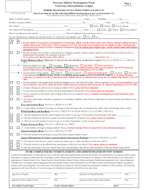 Fillable Online houstonisd Previous Athletic Participation Form (PAPF ...