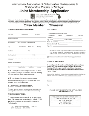 Fillable Online collaborativepracticemi Final Joint Membership ...