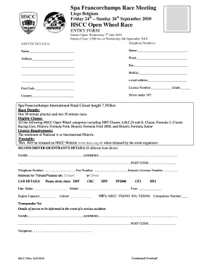 Fillable Online Blank Spa entry form.doc Fax Email Print - pdfFiller