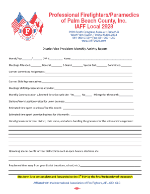 Fillable Online Monthly DVP Report - IAFF Local 2928 Fax Email Print ...